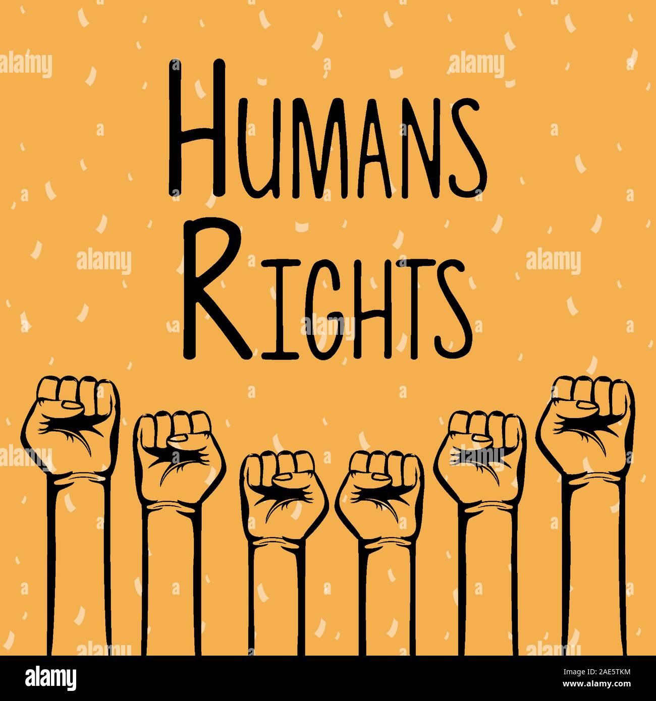 interracial hands fist with humans rights lettering Stock Vector Image ...