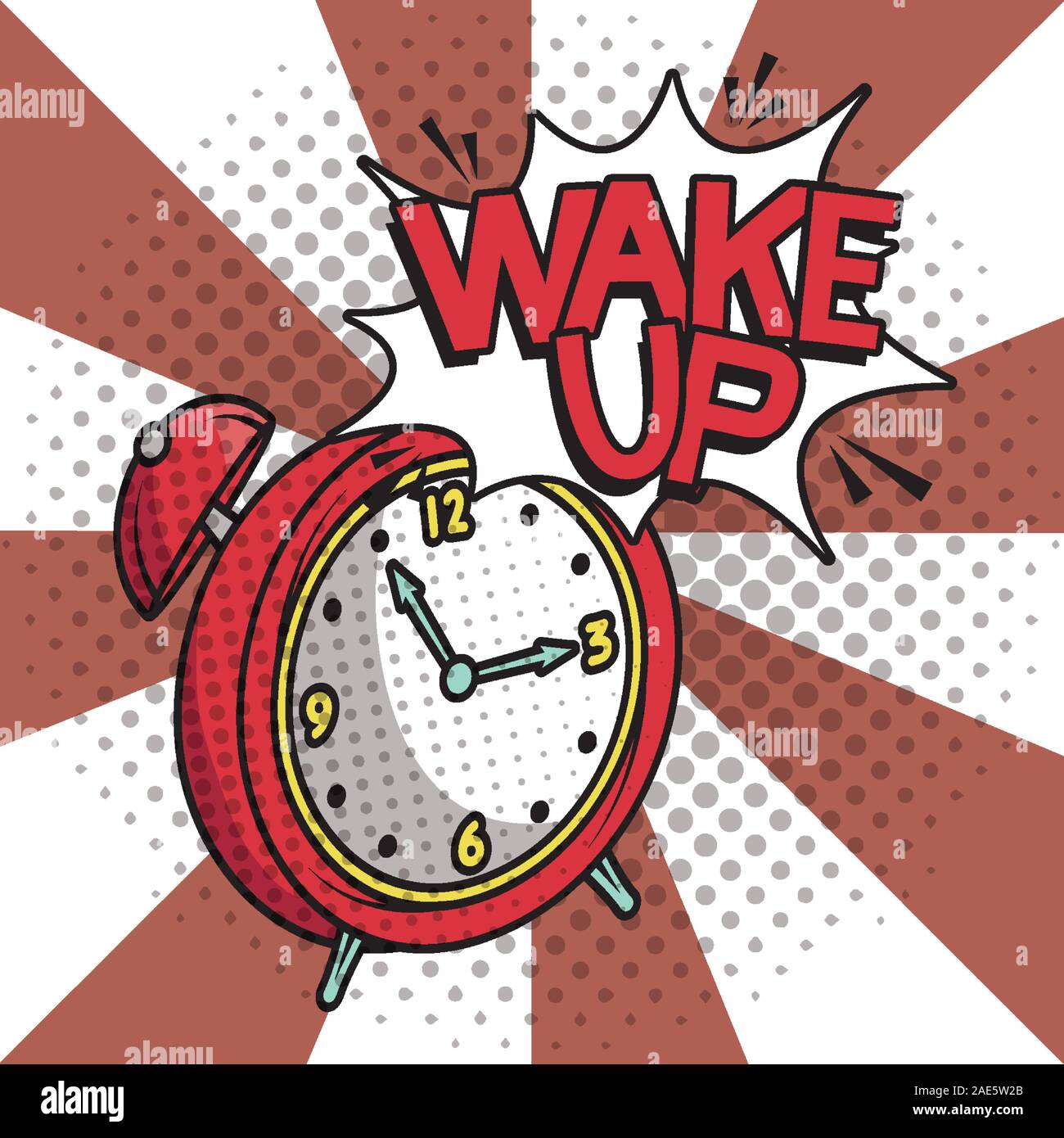 alarm clock wake up pop art style Stock Vector Image & Art - Alamy