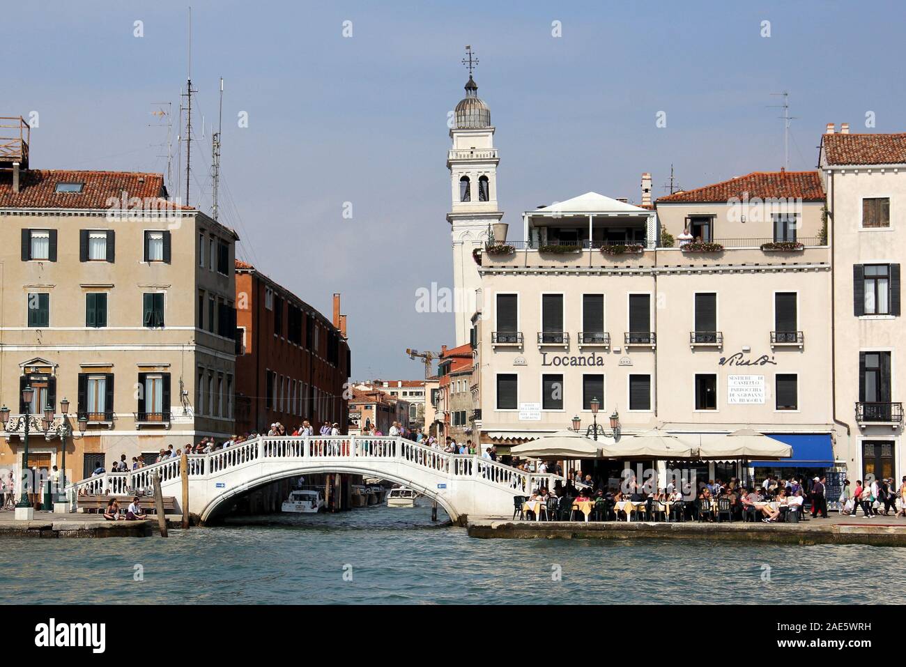 Riva degli Schiavoni waterfront at the Pieta Bridge (Ponte de la Pieta ...