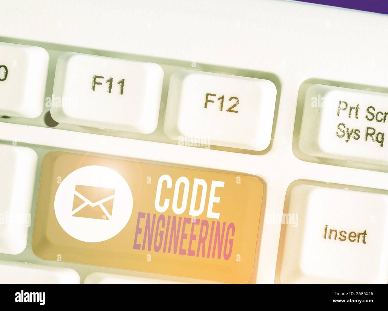 Writing note showing Code Engineering. Business concept for application of engineering to the ...