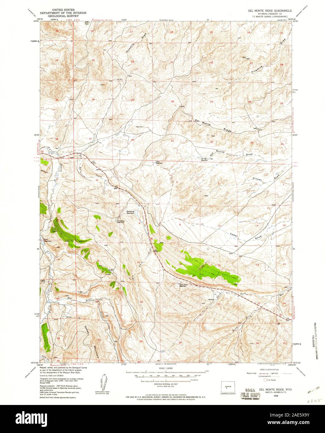 WY Del Monte Ridge 339147 1958 24000 Restoration Stock Photo - Alamy