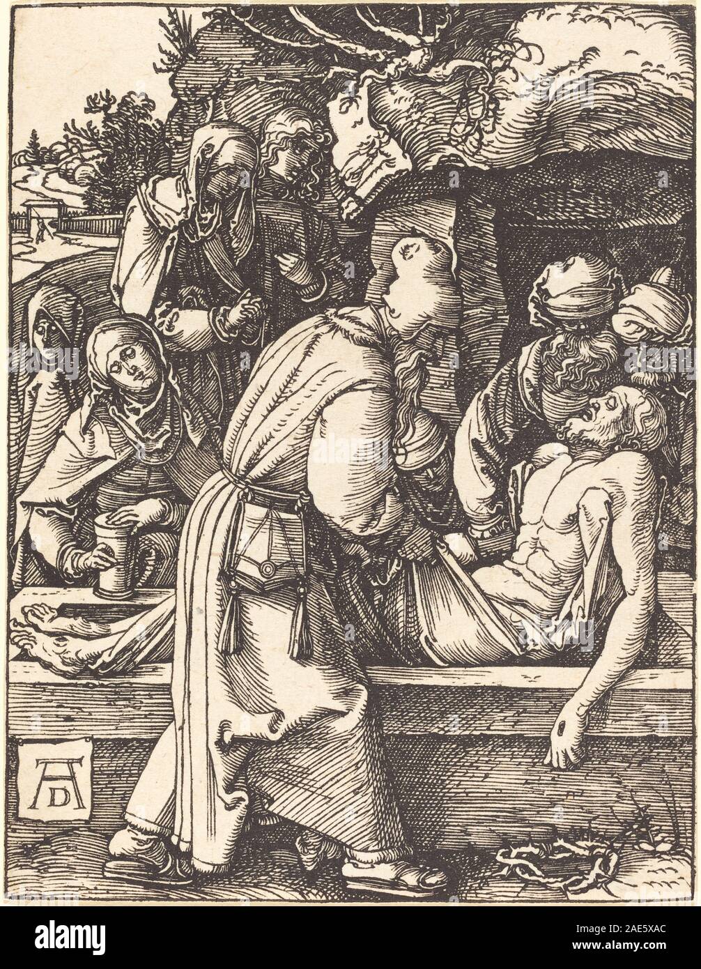 Albrecht Dürer's painting from circa 1509–1510 showing the Deposition ...