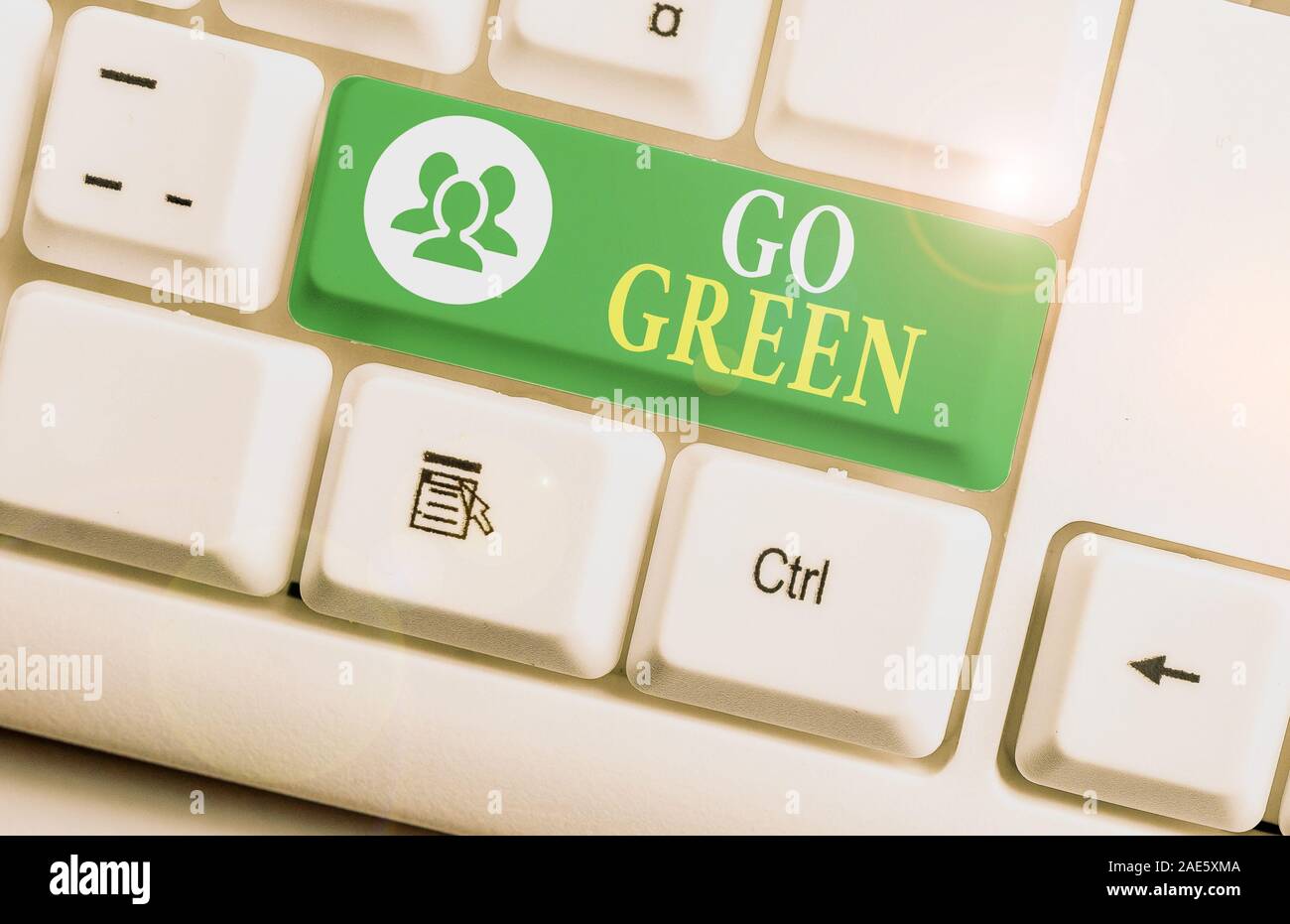 Conceptual hand writing showing Go Green. Concept meaning making more ...