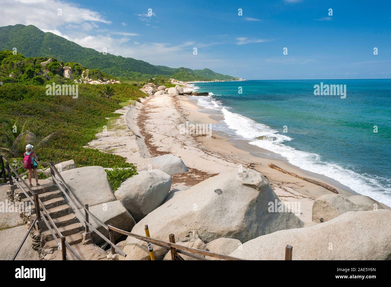 Landscape scenery in Tayrona National Park near Santa Marta in Colombia ...