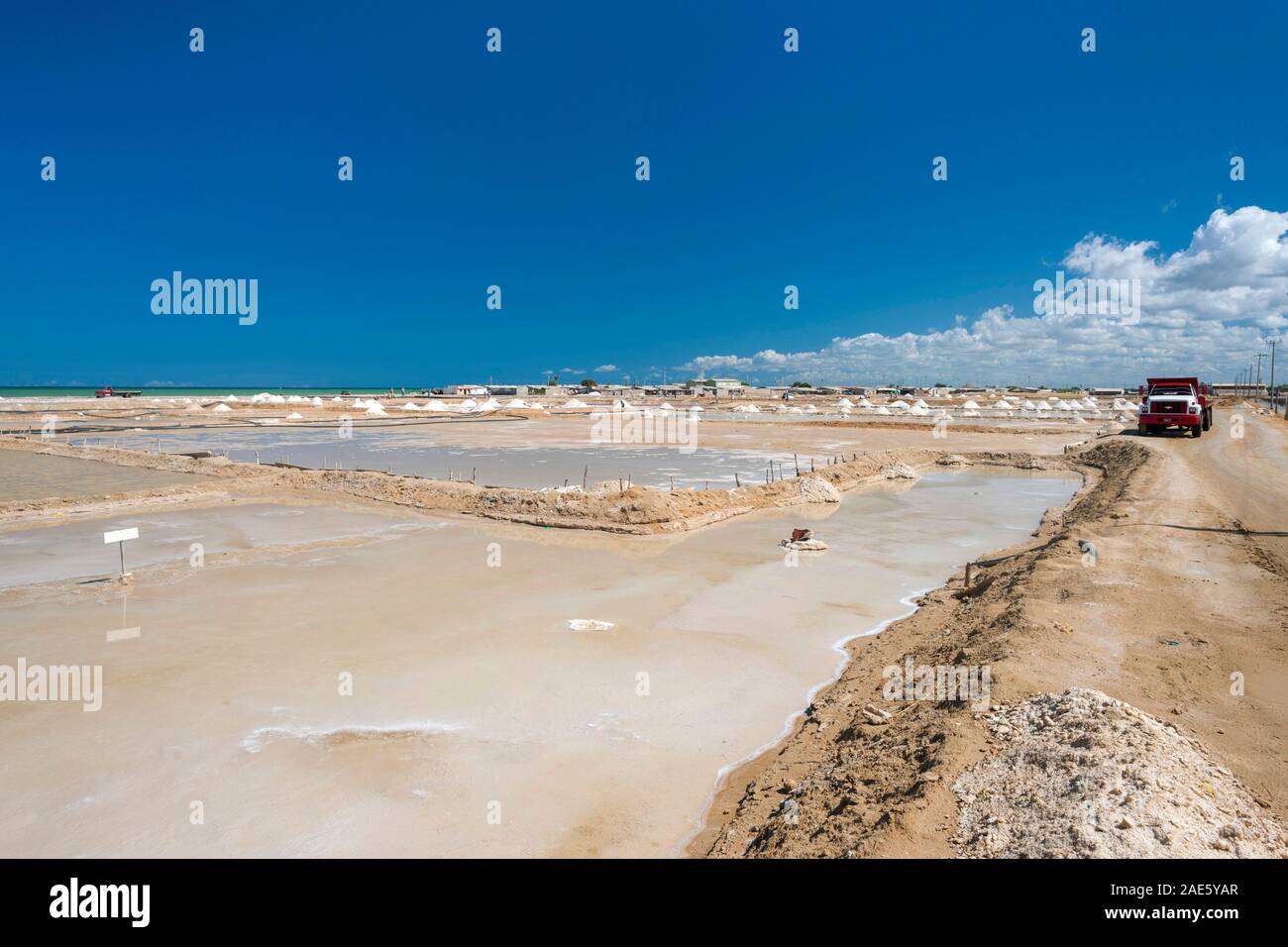 Salt processing plant in Manaure in the Guajira peninsula in northern ...