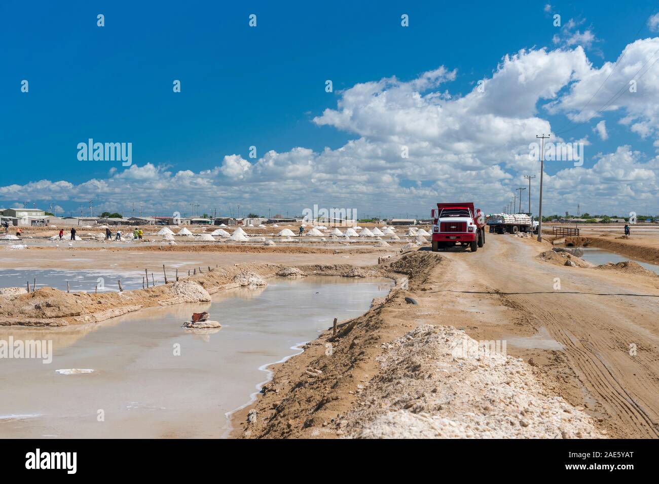 Salt processing plant in Manaure in the Guajira peninsula in northern ...