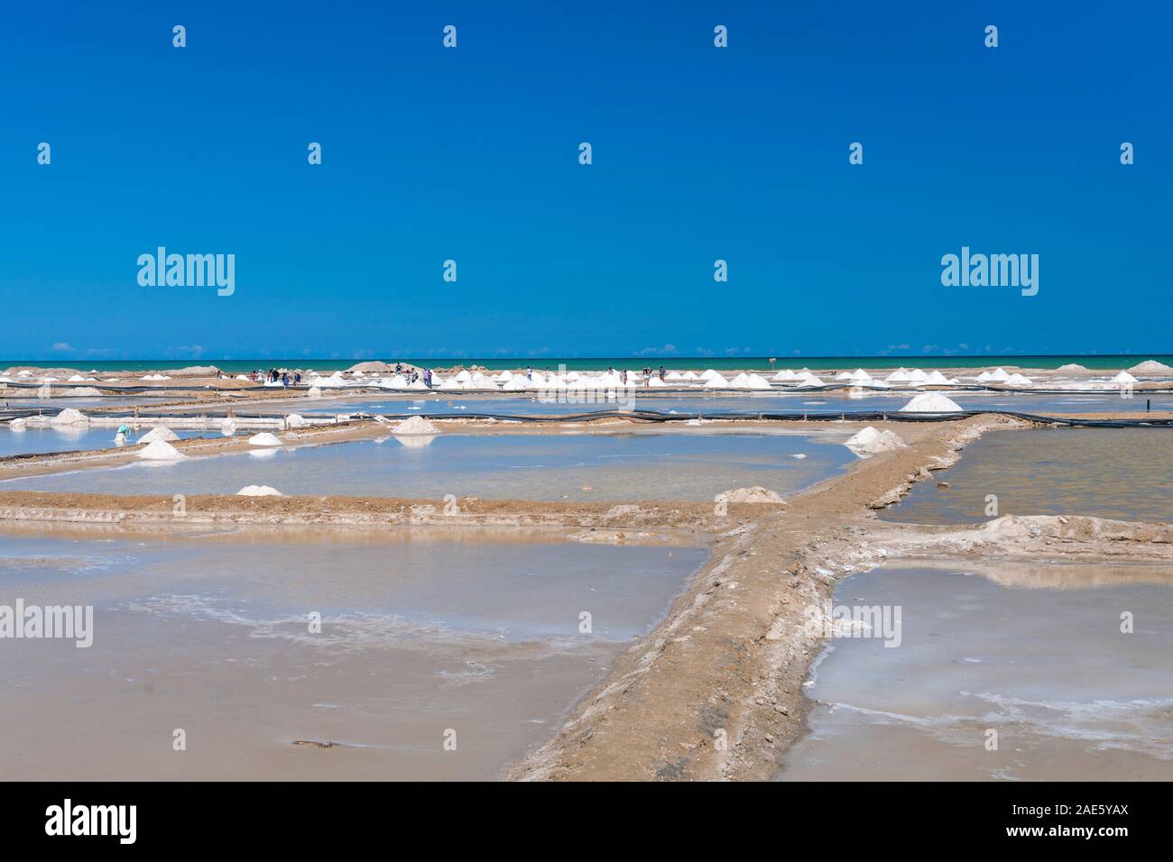Salt processing plant in Manaure in the Guajira peninsula in northern ...