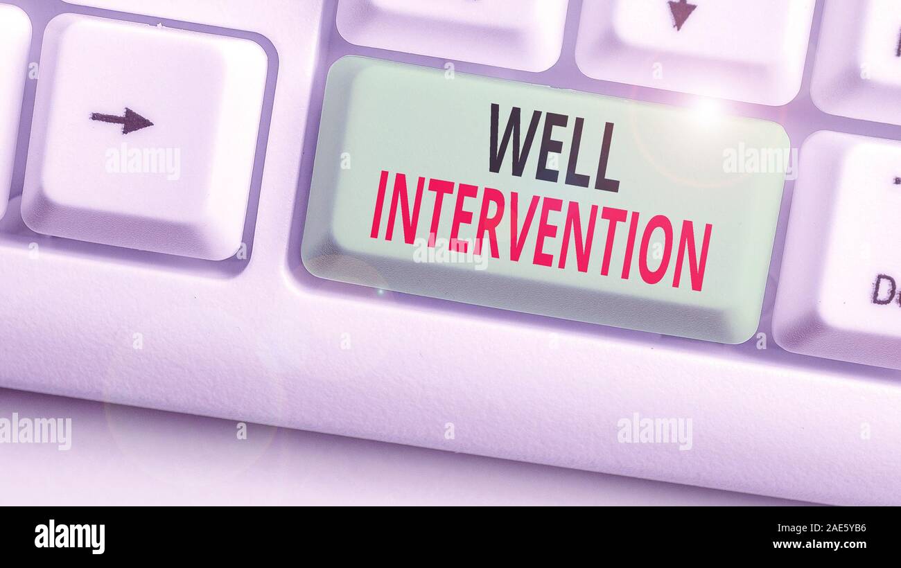 Writing note showing Well Intervention. Business concept for work ...