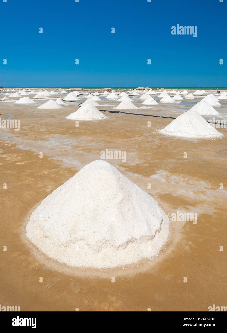 Salt processing plant in Manaure in the Guajira peninsula in northern ...
