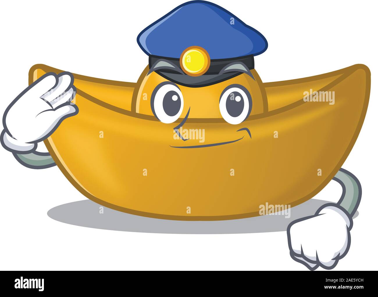 Chinese ingot Cartoon character dressed as a Police officer Stock ...