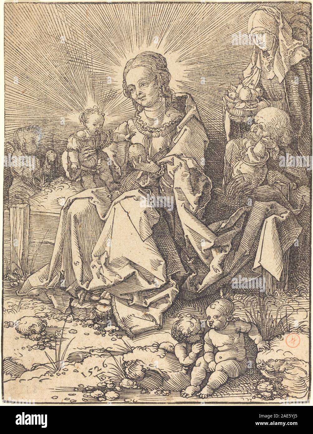 This 1526 painting by Albrecht Dürer depicts the Holy Family seated on ...