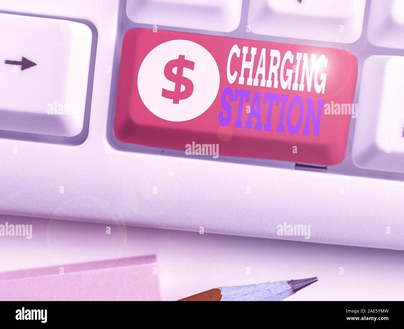 Handwriting text writing Charging Station. Conceptual photo places ...
