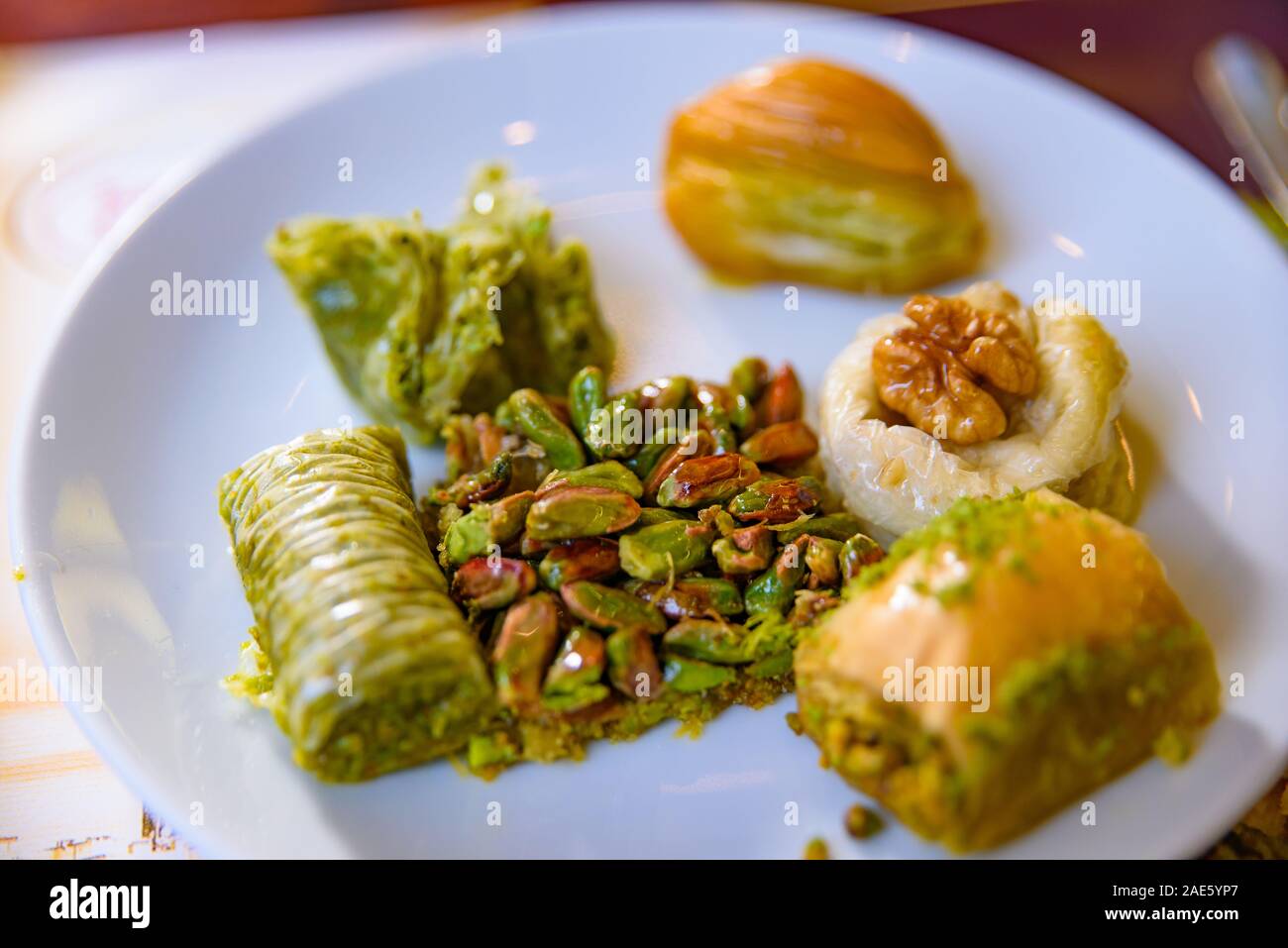 Pistachio baklava, one of the most popular sweet dessert in Turkey ...