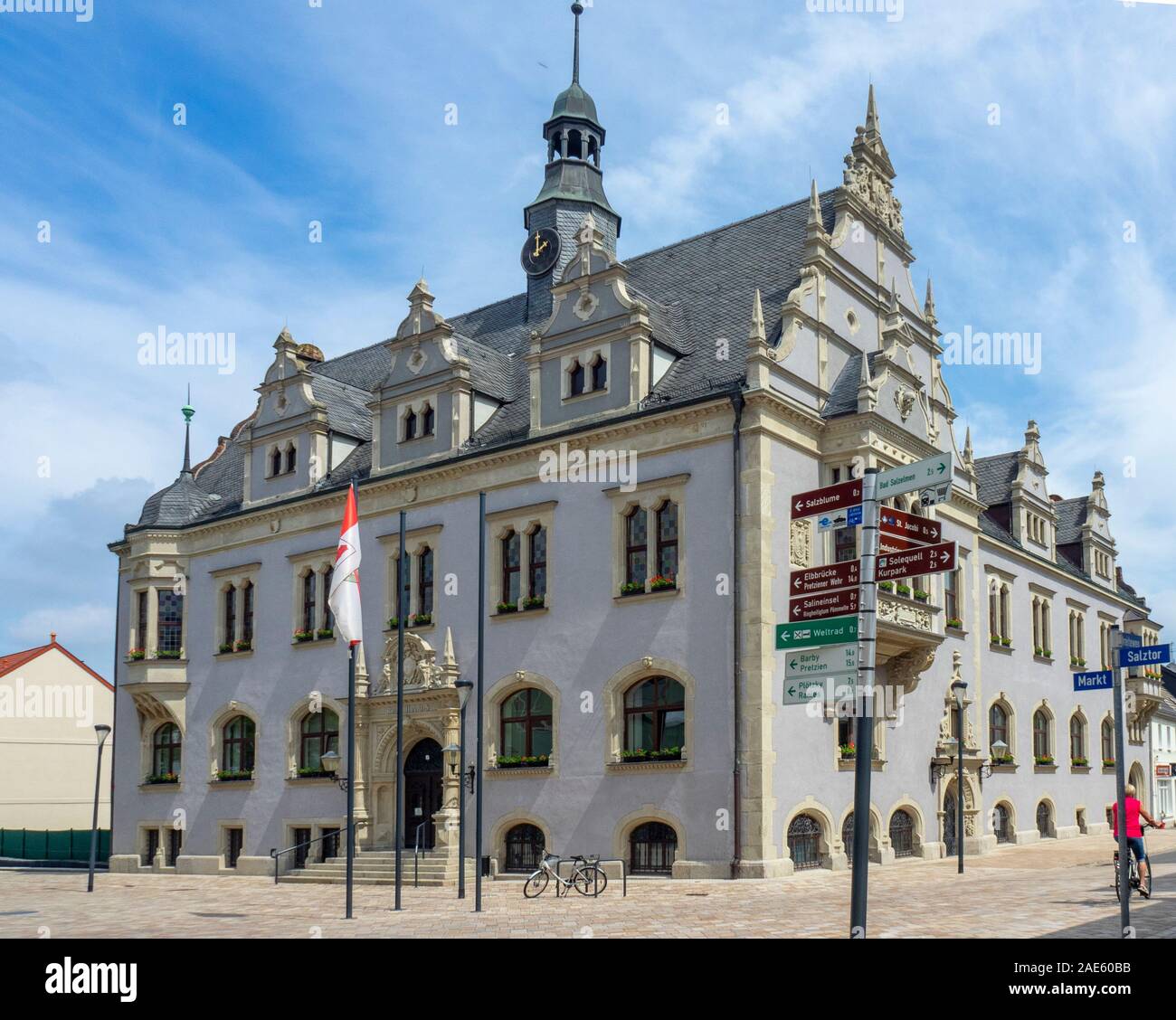 Neo-Renaissance Rathaus town hall of Schönebeck Saxony-Anhalt Germany ...