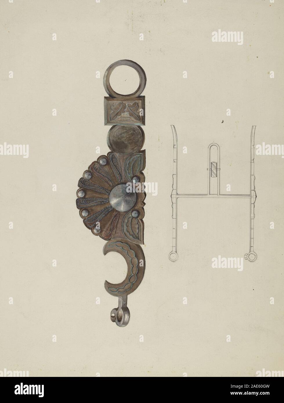 Bridle Bit; c. 1936 Gerald Transpota, Bridle Bit, c 1936 Stock Photo ...
