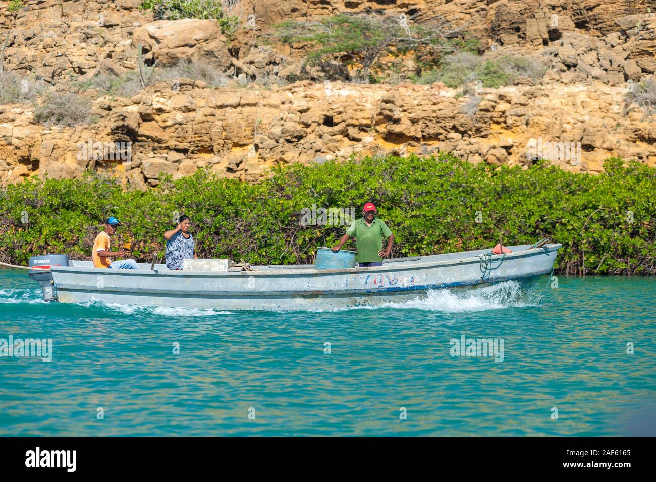 Indigenous Wayuu in Bahia Hondita in the Guajira peninsula of northern ...