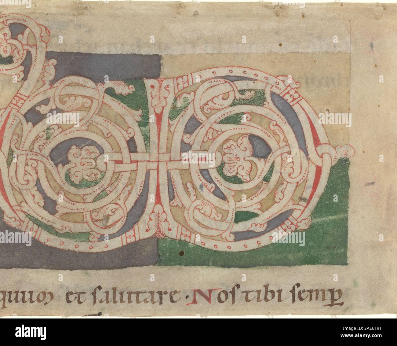 Initials V and D, third quarter 12th century German manuscript, depict ...