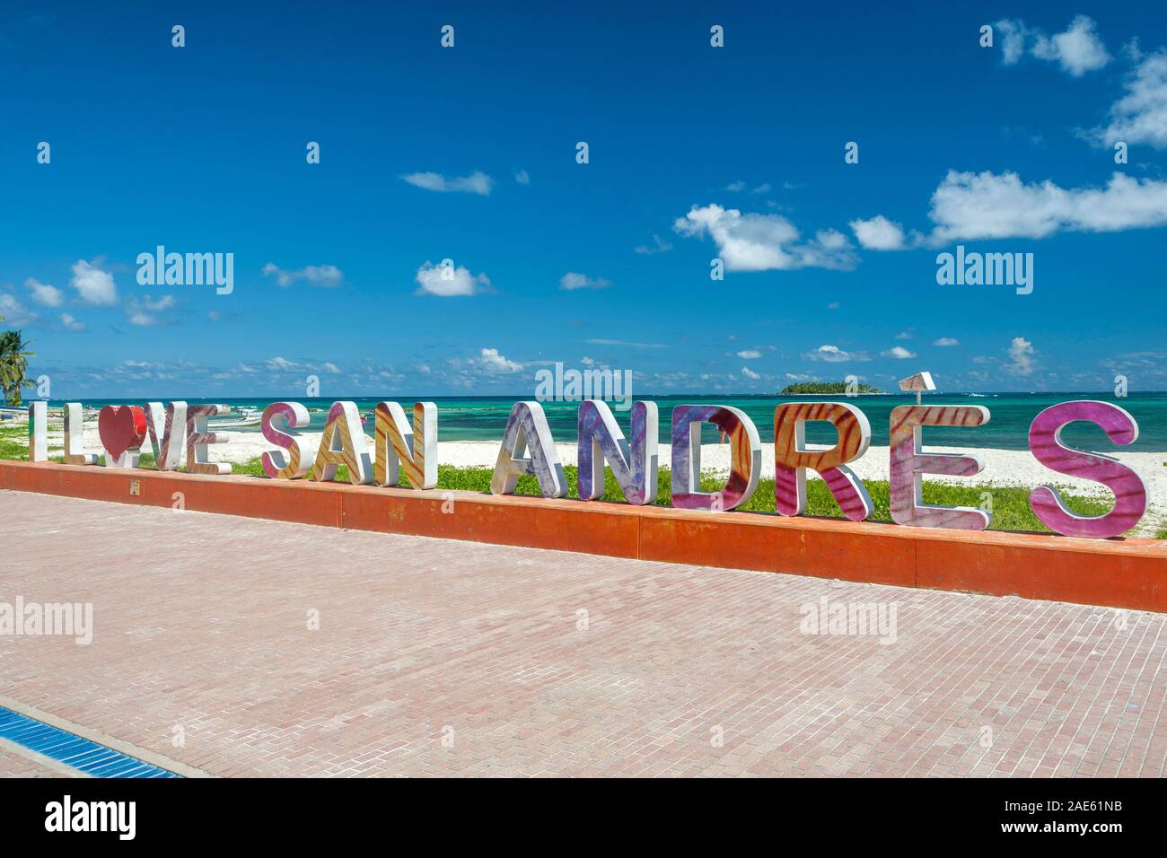 I Love San Andres sign on the island of San Andres, Colombia Stock ...