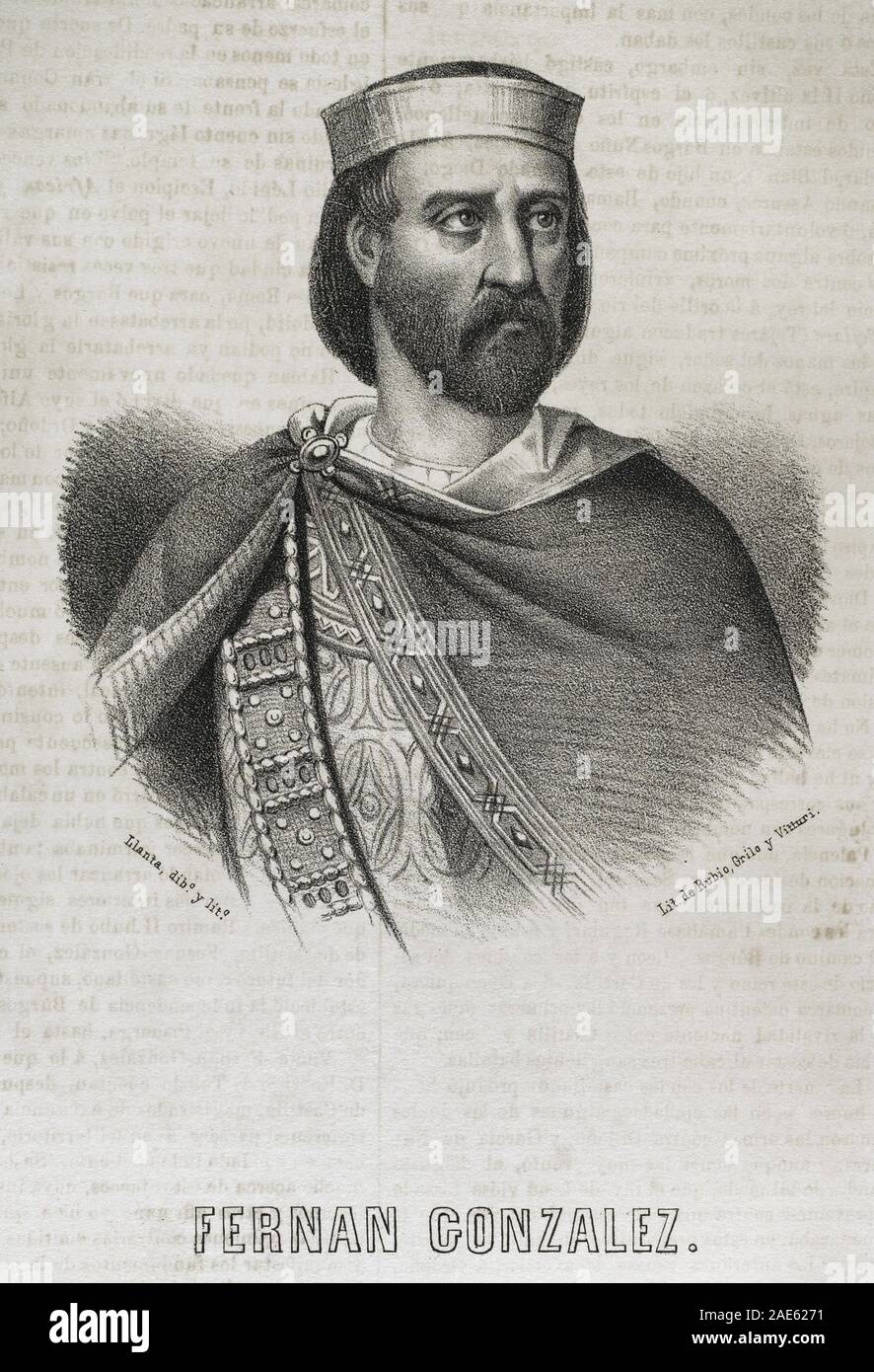 Fernán González (910-970). Conde de Castilla. Dibujo por Llanta ...