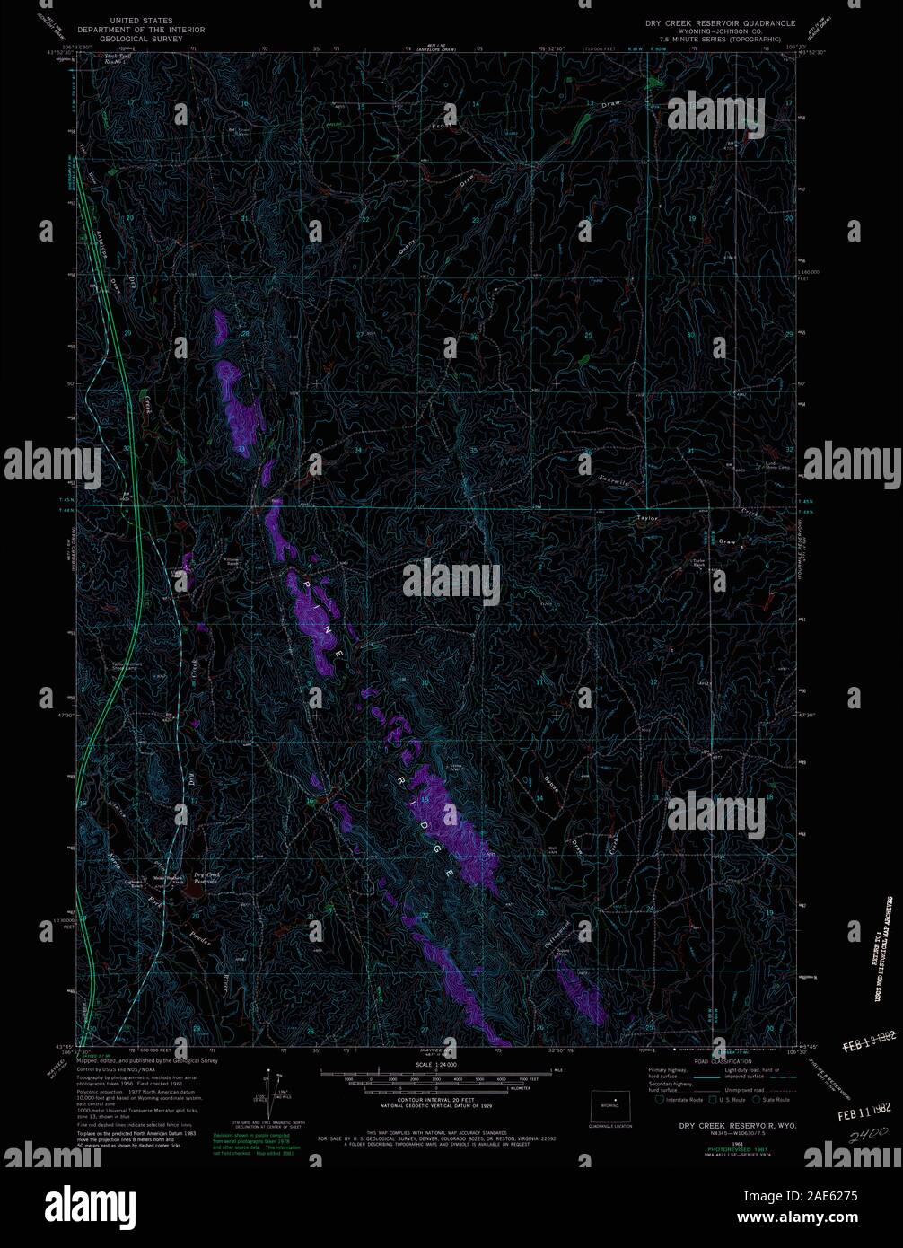 WY Dry Creek Reservoir 339242 1961 24000 Inverted Restoration Stock ...