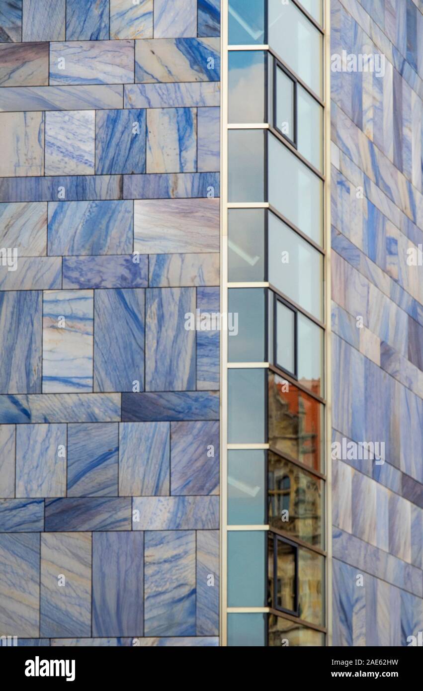 Blue granite cladding on a modern office building Stock Photo - Alamy