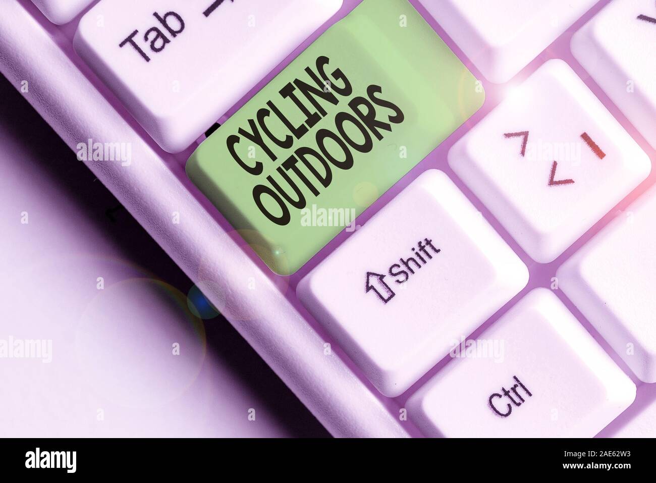 Writing note showing Cycling Outdoors. Business concept for sport or ...