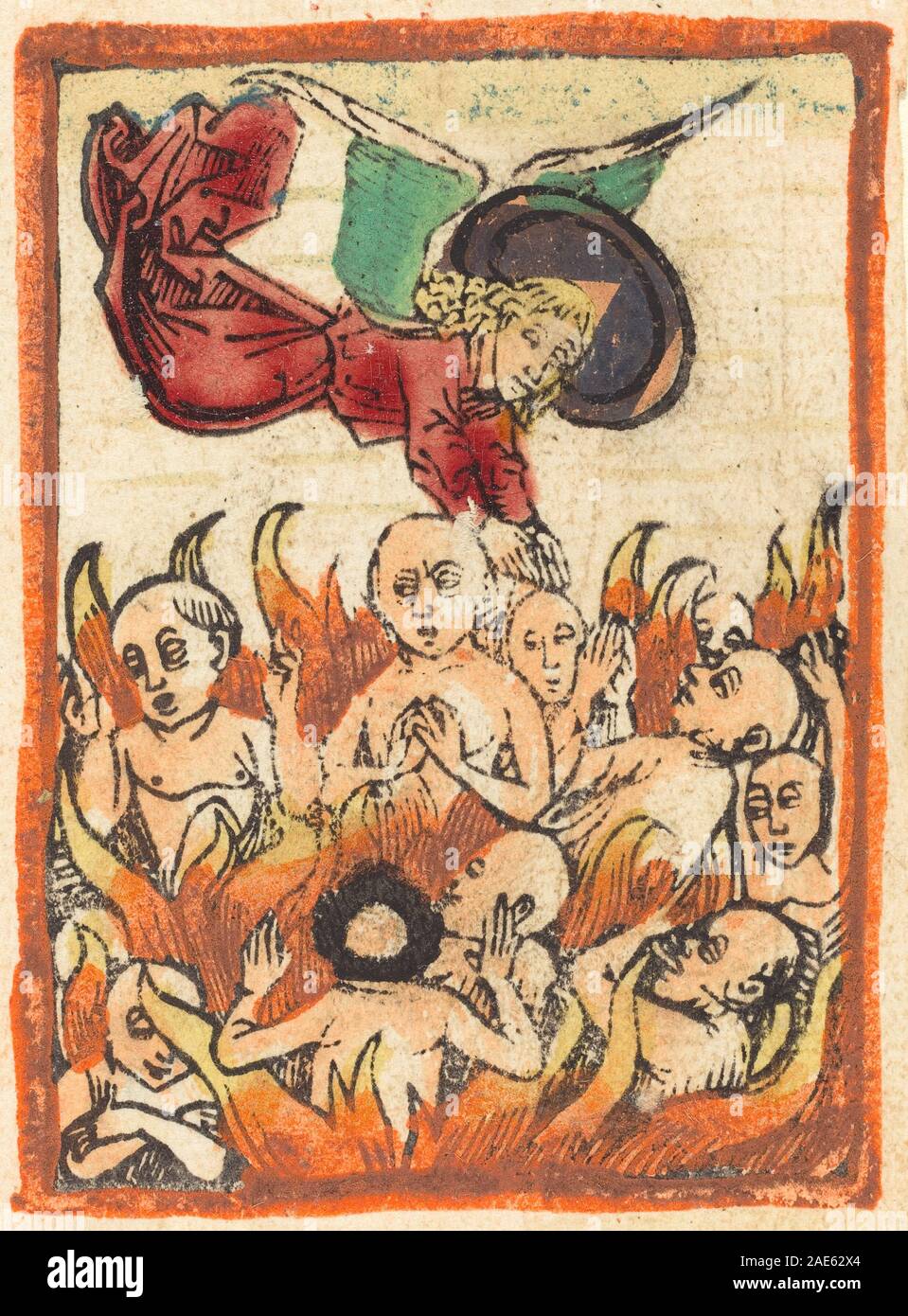 A c. 1480 German 15th-century depiction of Purgatory, showing souls ...