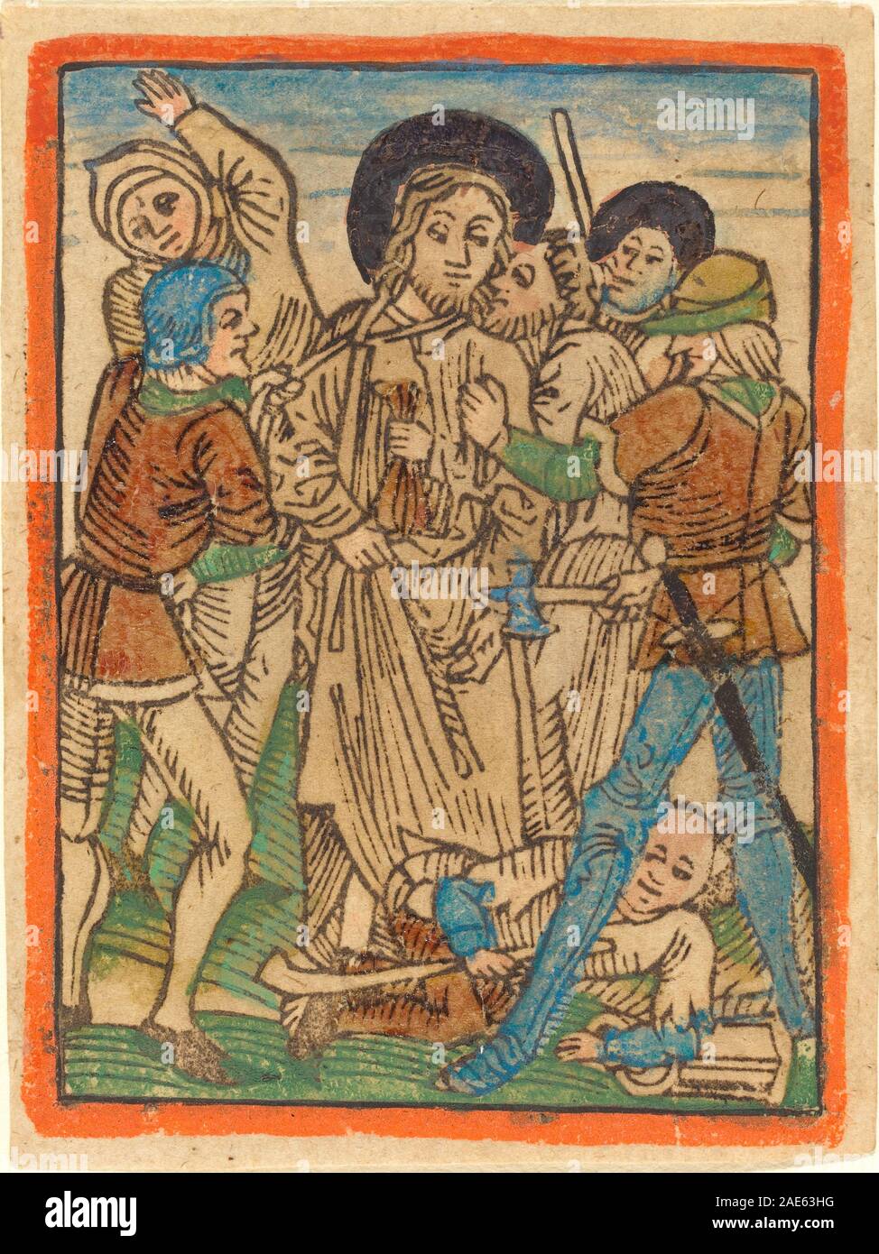 The Betrayal of Christ, a German painting circa 1470-1480, depicts ...