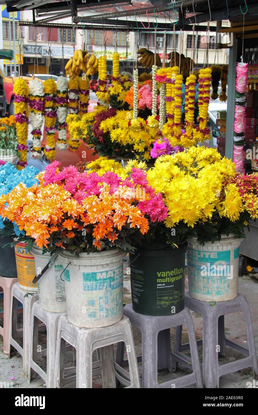 Stall selling flowers for religion ceremony and offering Stock Photo ...
