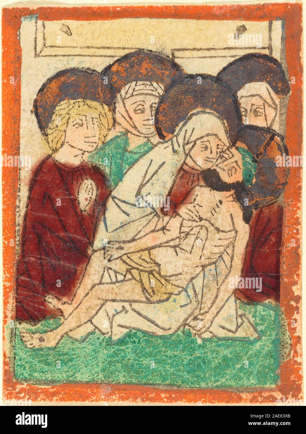 A German 15th-century artwork from 1470-1480 depicting The Lamentation ...