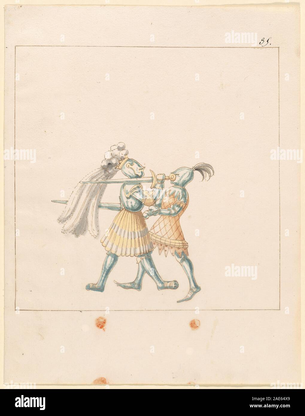 German 16th-century manuscript, c. 1515, showing tournaments of Emperor ...