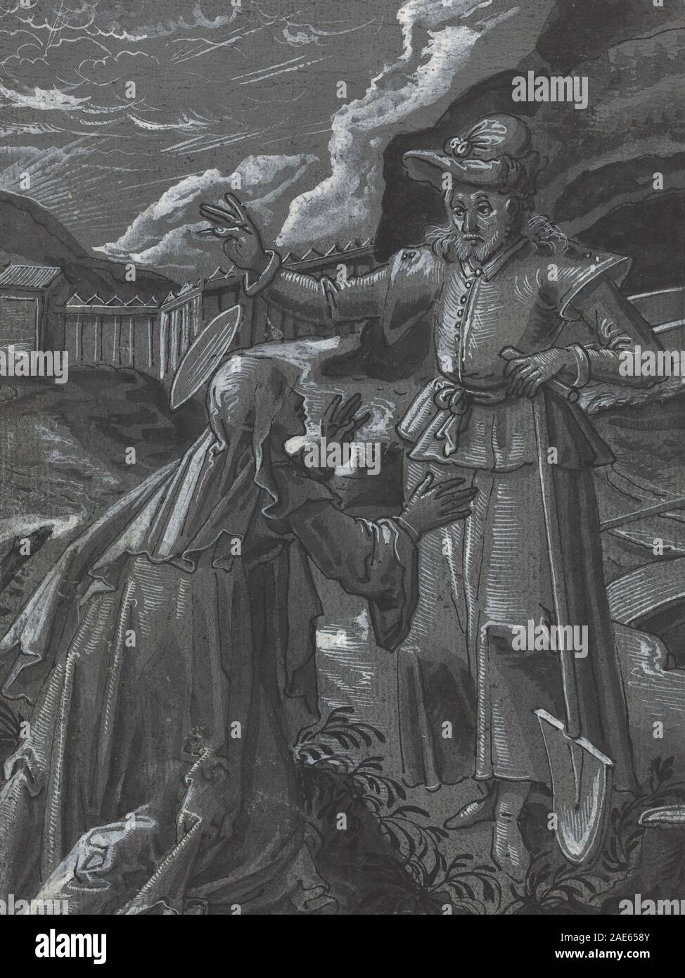 Noli Me Tangere (verso), a German painting circa 1600, portrays the ...