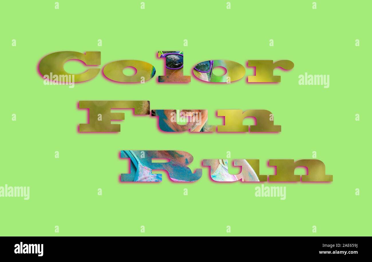 Color Fun Run - text with image depicting a person participating in the ...