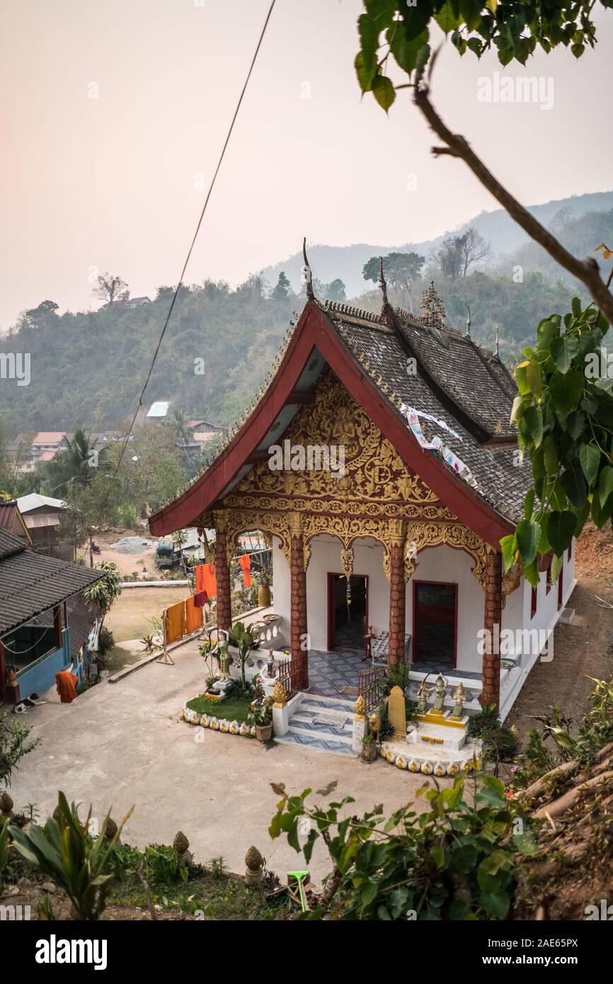 Temple in the Pak Beng, Laos, Asia Stock Photo - Alamy