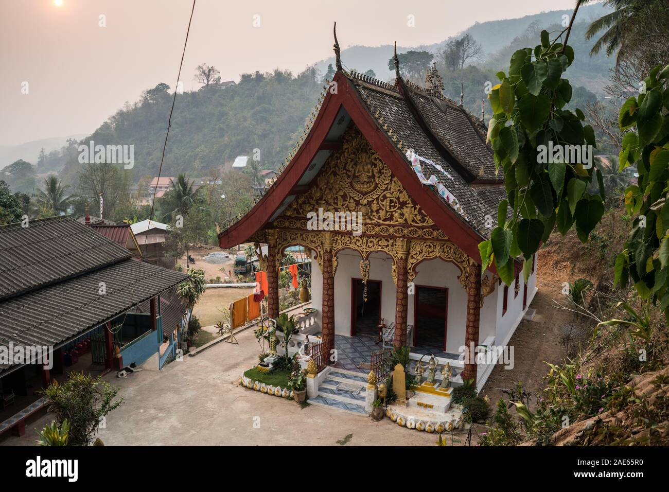 Temple in the Pak Beng, Laos, Asia Stock Photo - Alamy