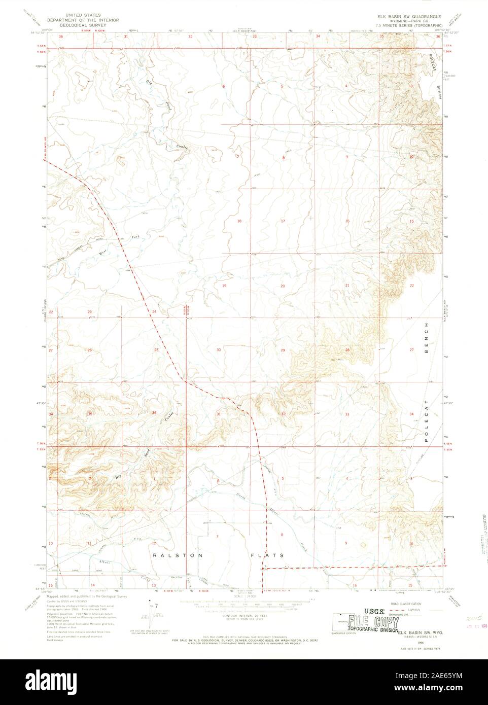 WY Elk Basin SW 339327 1966 24000 Restoration Stock Photo - Alamy