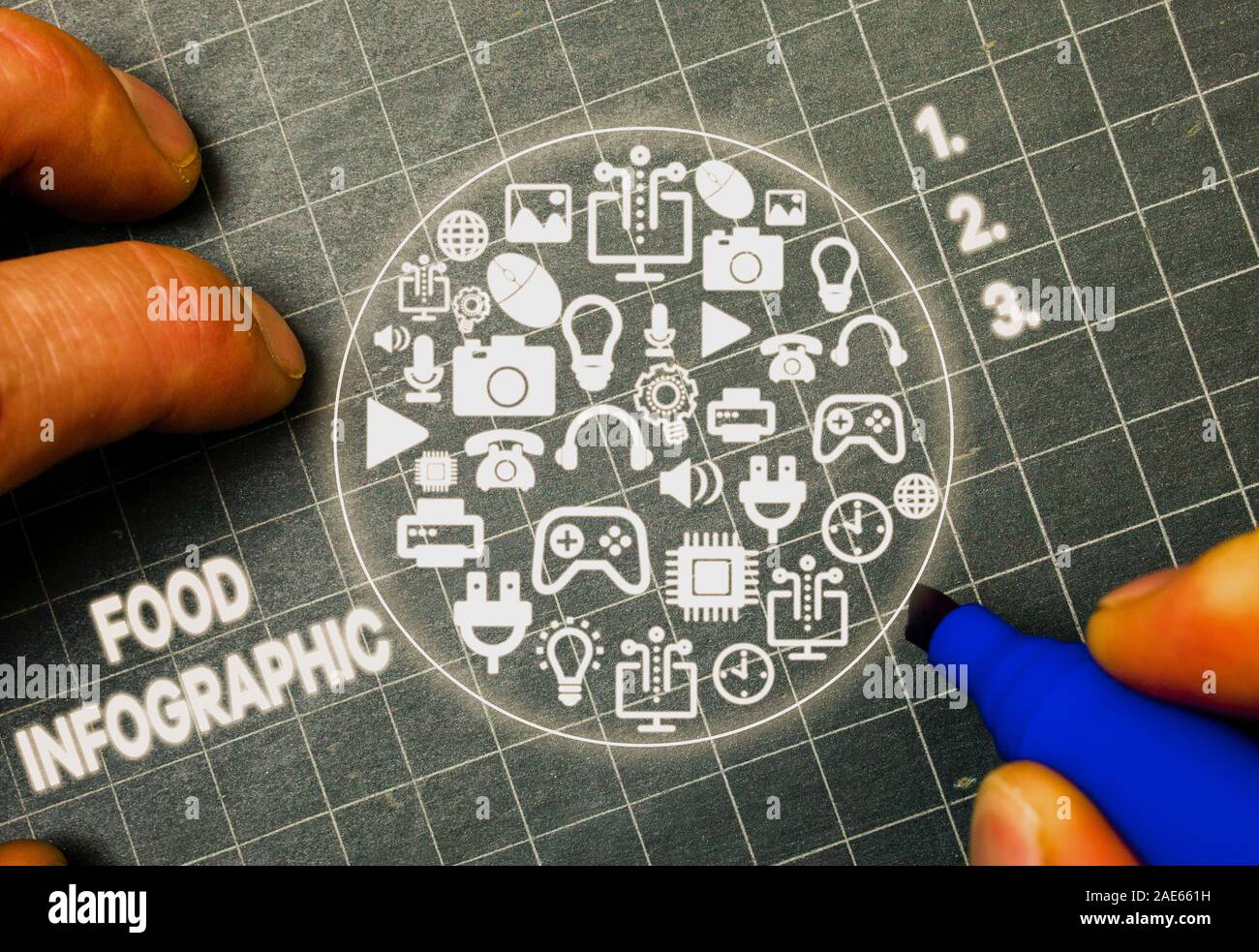 Word writing text Food Infographic. Business photo showcasing visual ...