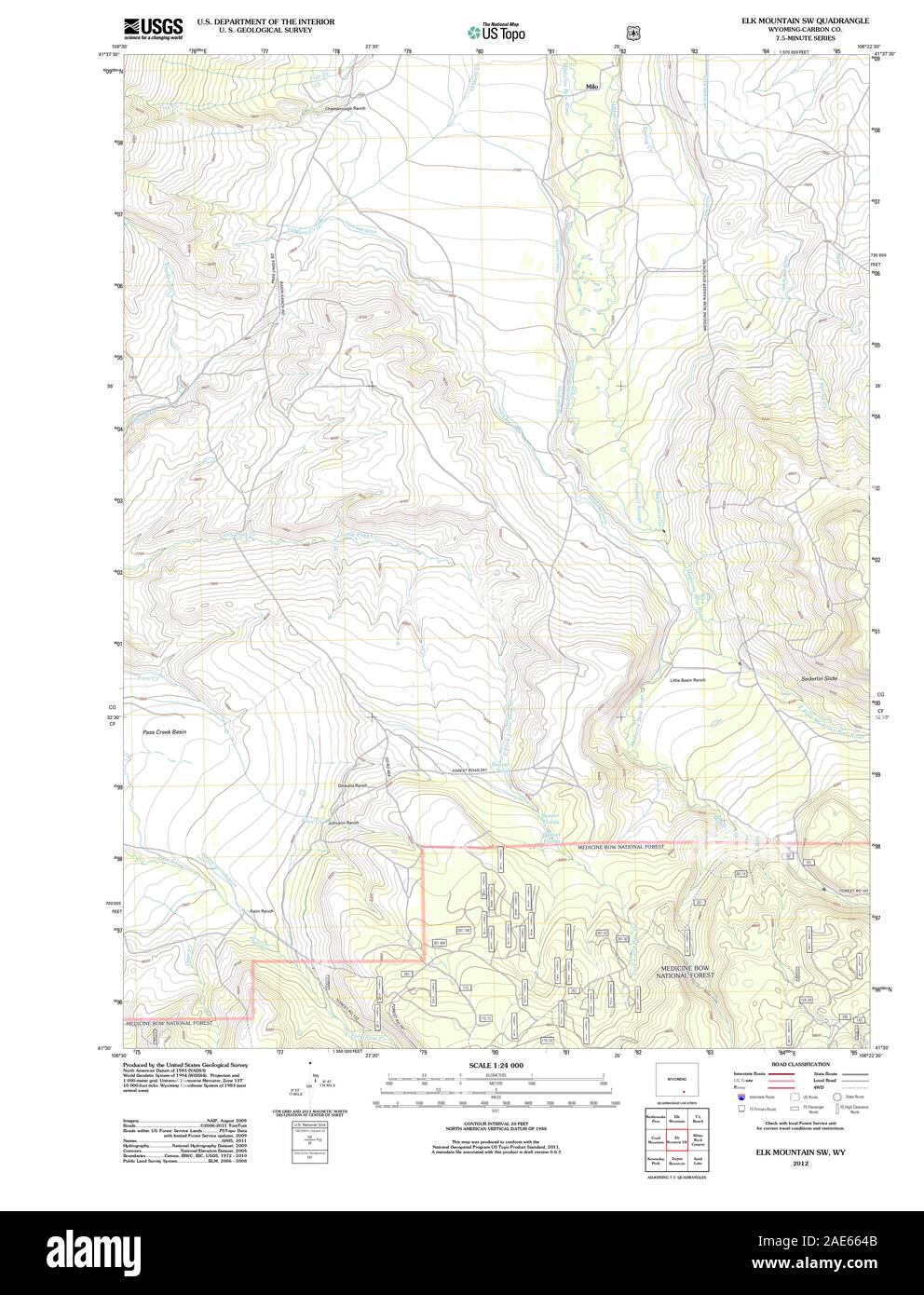 Map of elk mountain Cut Out Stock Images & Pictures - Alamy