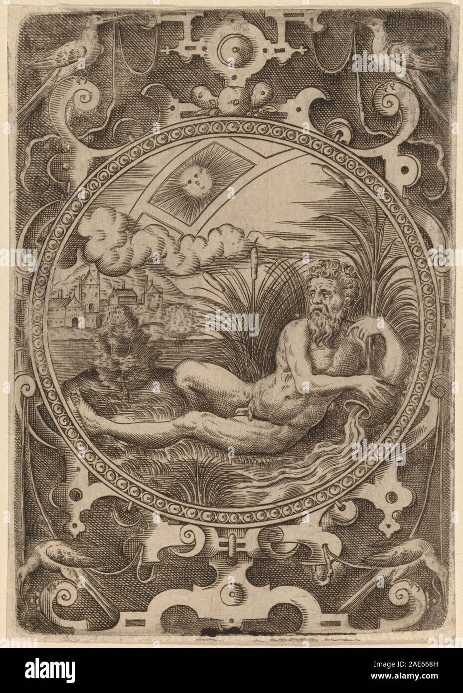 Engraving 'Cebren' (The River God) by Abraham de Bruyn depicting a ...
