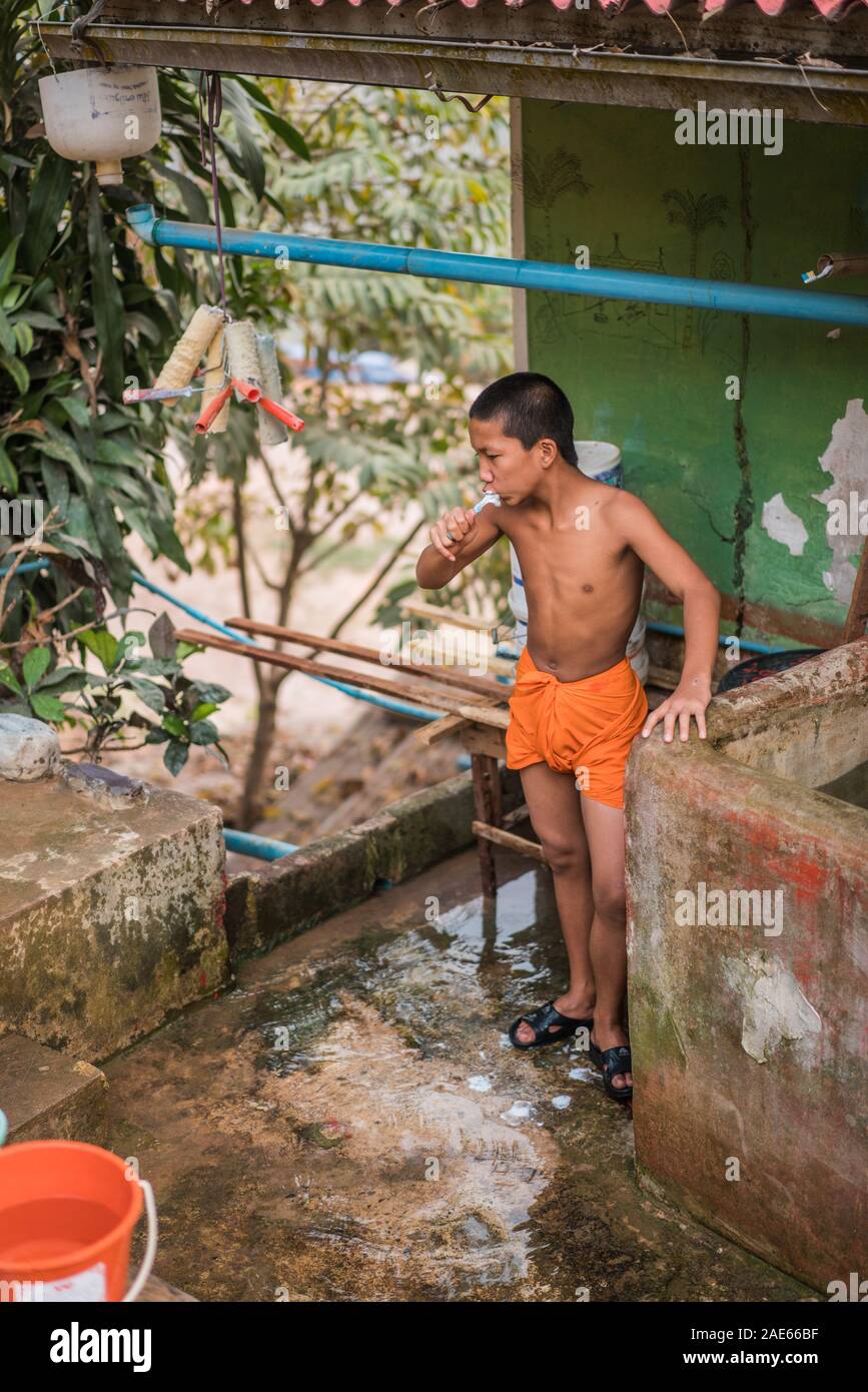 Novice monk in rural laos hi-res stock photography and images - Alamy