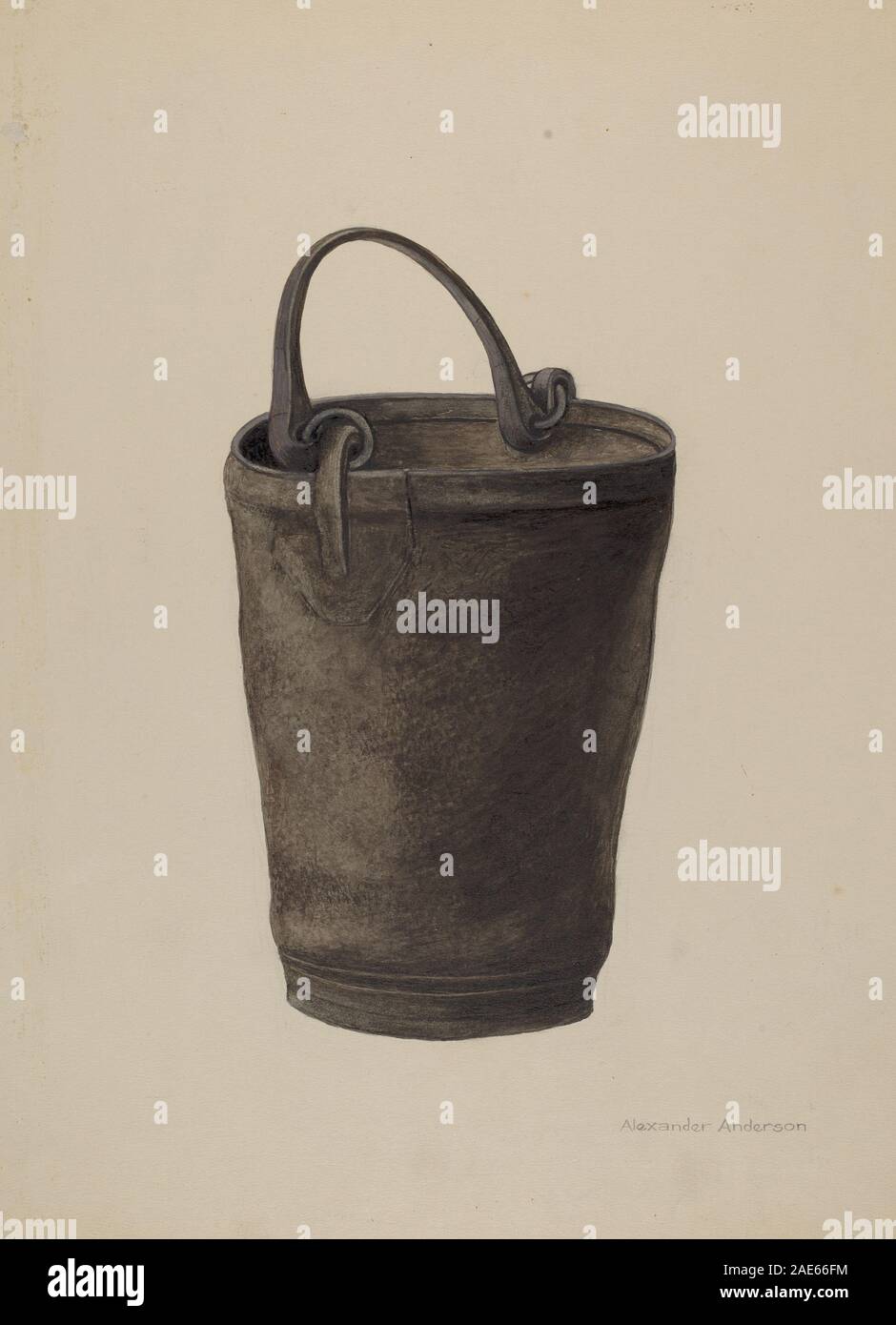 Leather Water Bucket; c. 1938 Alexander Anderson, Leather Water Bucket ...