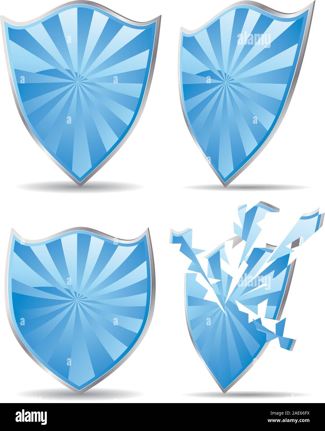 Set of shields of blue color, protection concept Stock Vector Image ...