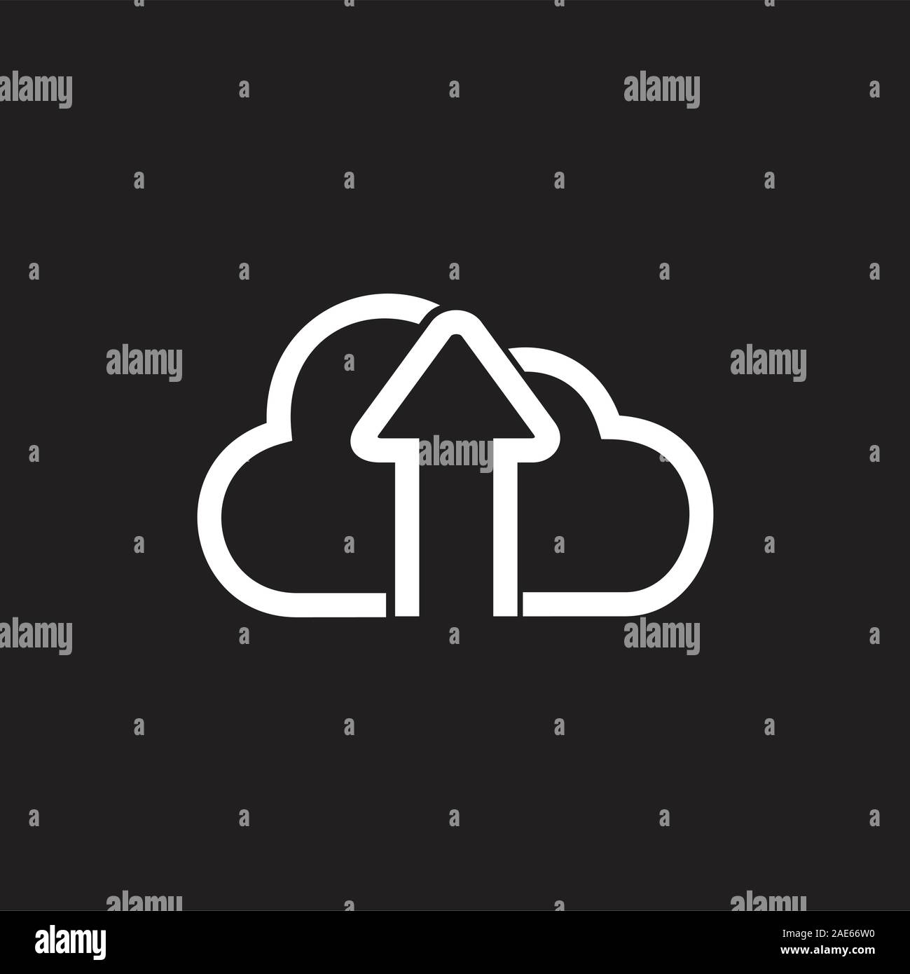 arrow up cloud geometric clean symbol vector Stock Vector Image & Art ...