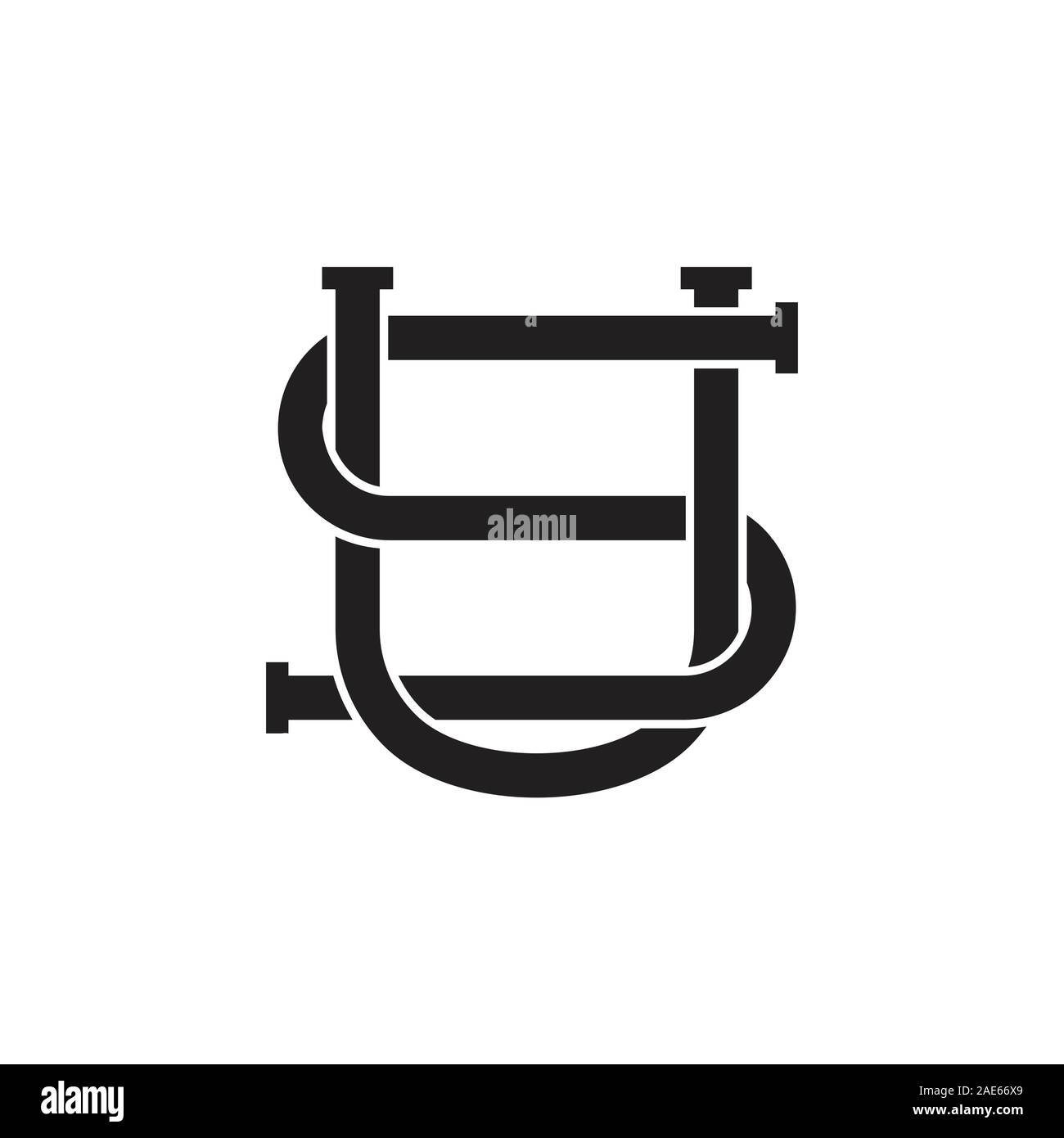 letter us linked overlapping logo vector Stock Vector Image & Art - Alamy