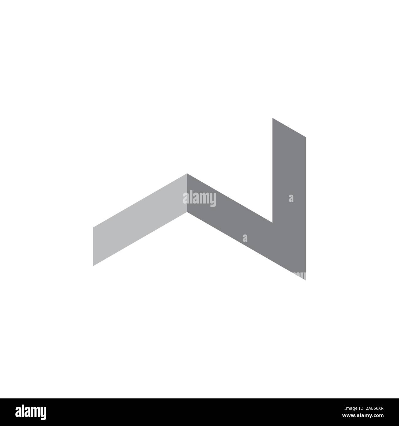 letter w abstract simple geometric shape logo Stock Vector Image & Art ...