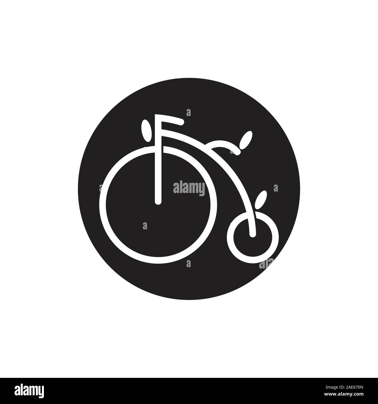 old bike simple circle icon vector Stock Vector Image & Art - Alamy