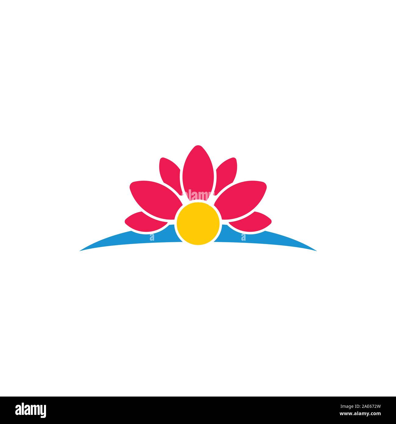 colorful water flower global design logo vector Stock Vector Image ...