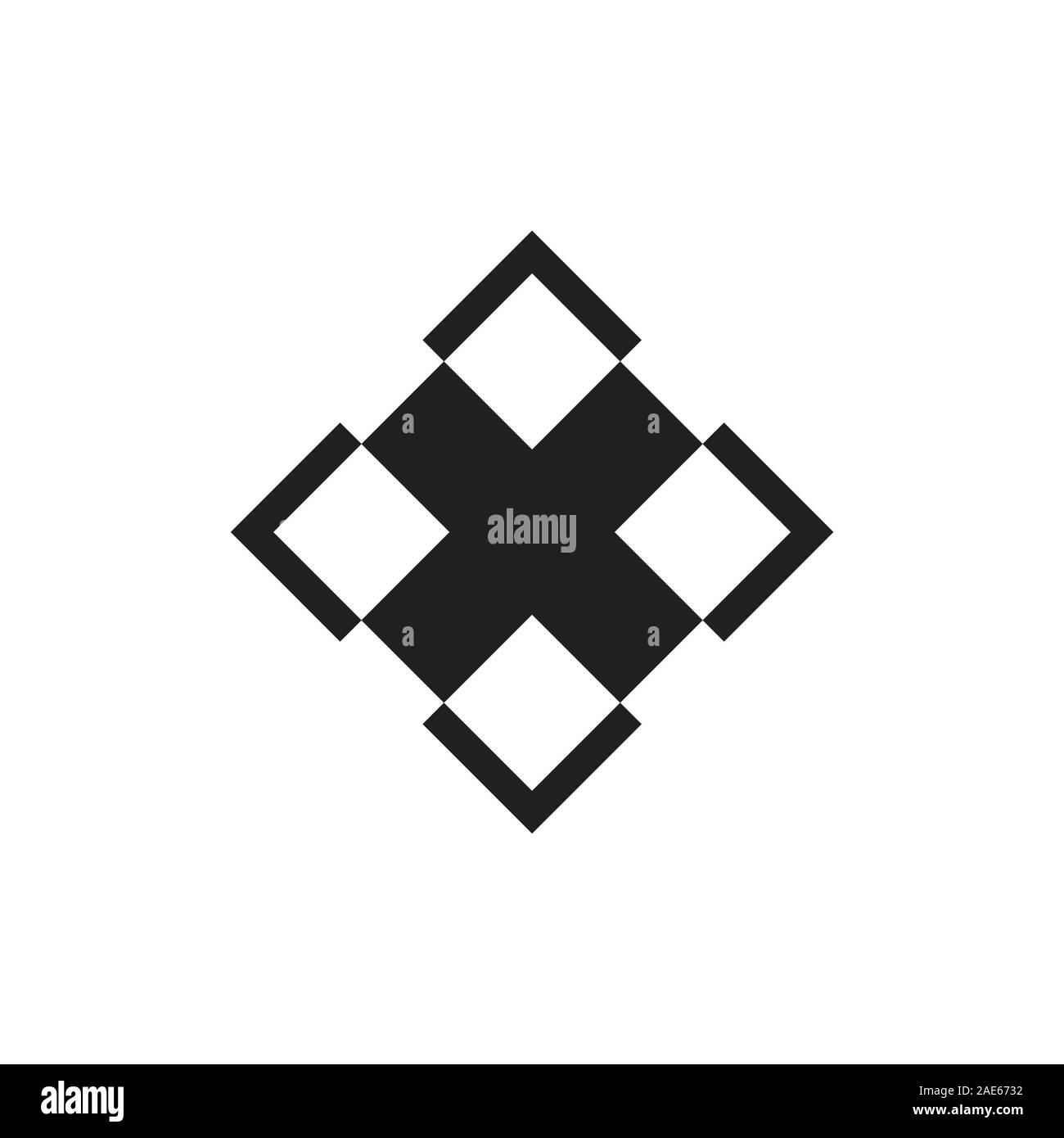 square geometric cross x logo vector Stock Vector Image & Art - Alamy
