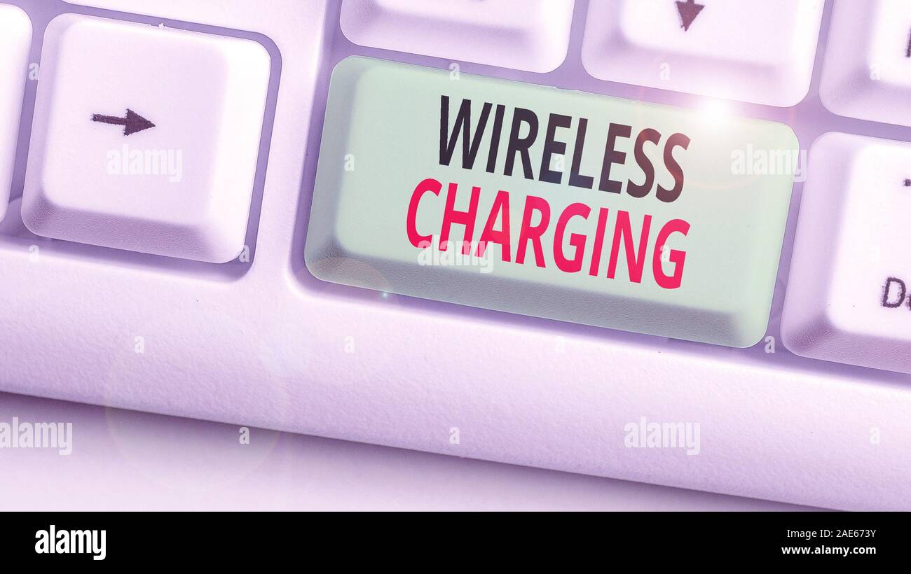 Writing note showing Wireless Charging. Business concept for methods of ...