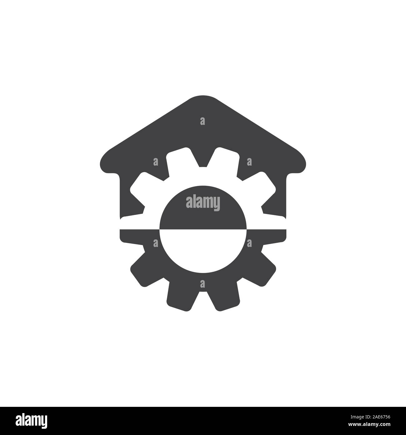 simple machine wheel house geometric logo vector Stock Vector Image ...